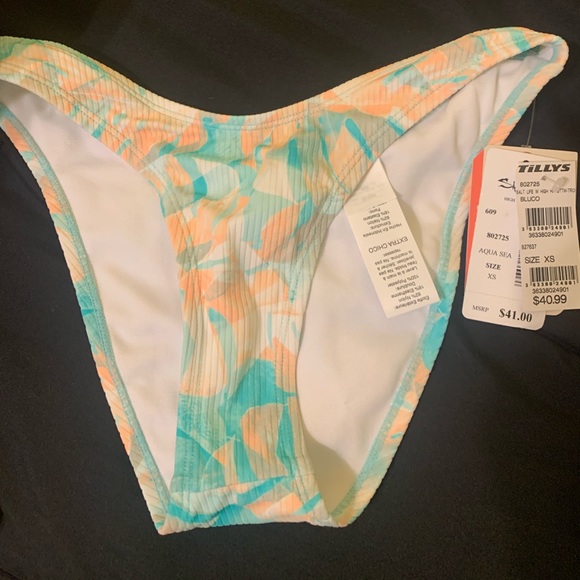 Swim | Tillys Multi Colored Baiting Suit Top And Bottom | Poshmark